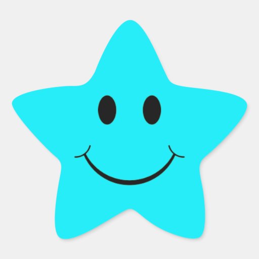 Blue Star Smiley Face Stickers. | Zazzle