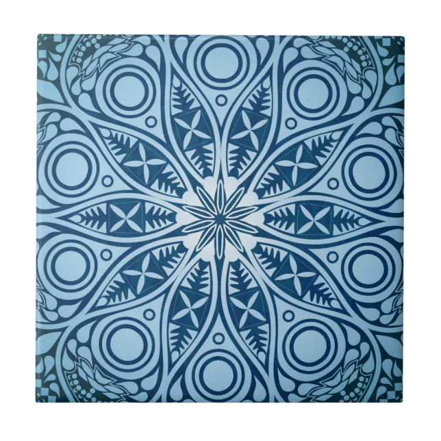 Blue Starburst Graphic Design Ceramic Tile | Zazzle