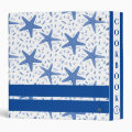 Blue Starfish Pattern Summer Recipes Cookbook 3 Ring Binder | Zazzle