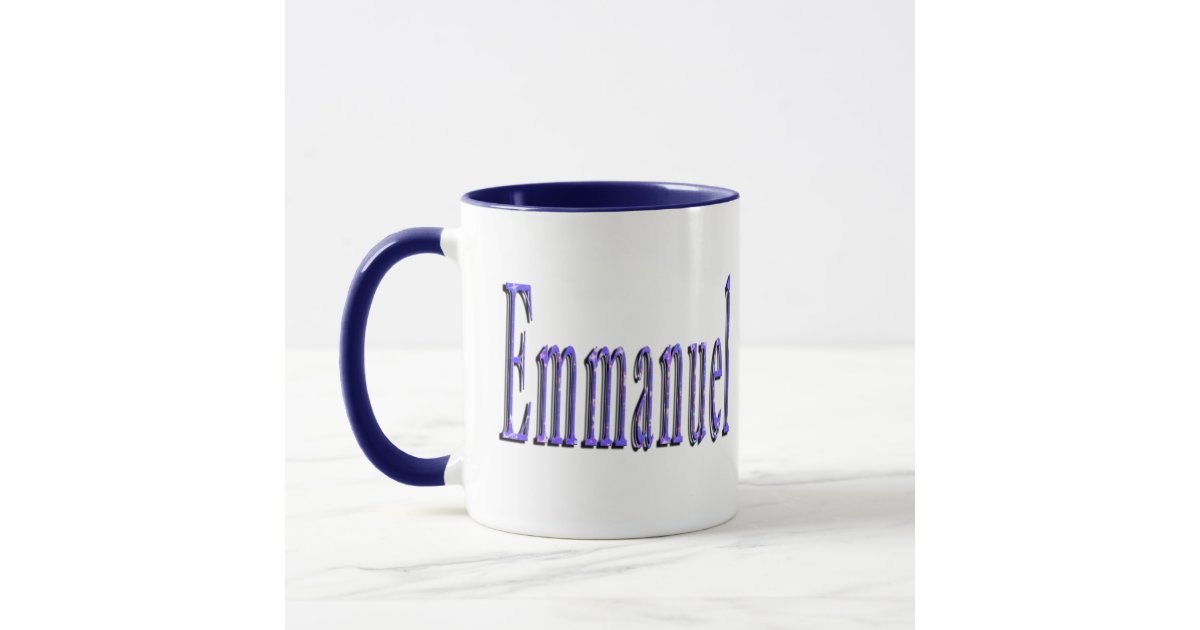 Blue Starry Emmanuel Name Logo, Mug | Zazzle