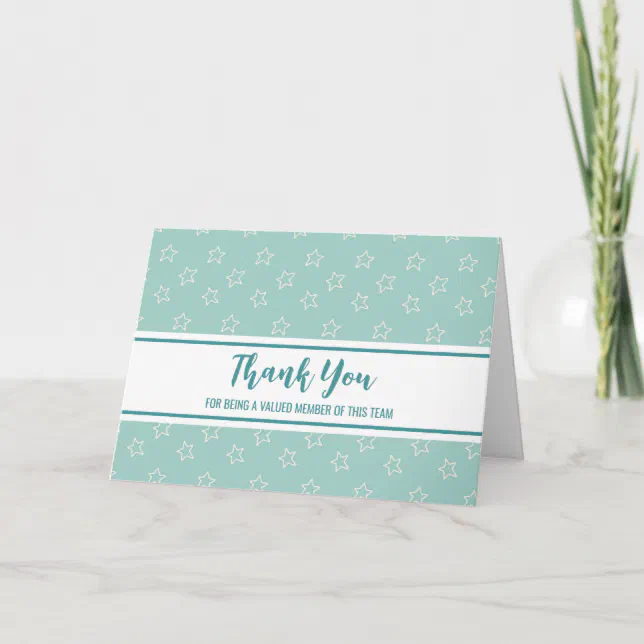 Blue Stars Employee Appreciation Card | Zazzle