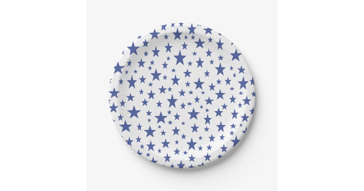 Blue Stars Paper Plates | Zazzle