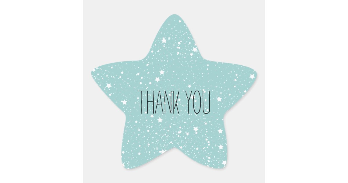 Blue Stars thank you Star Sticker | Zazzle
