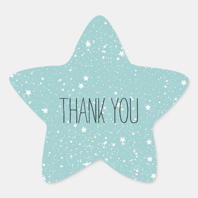 Blue Stars thank you Star Sticker | Zazzle