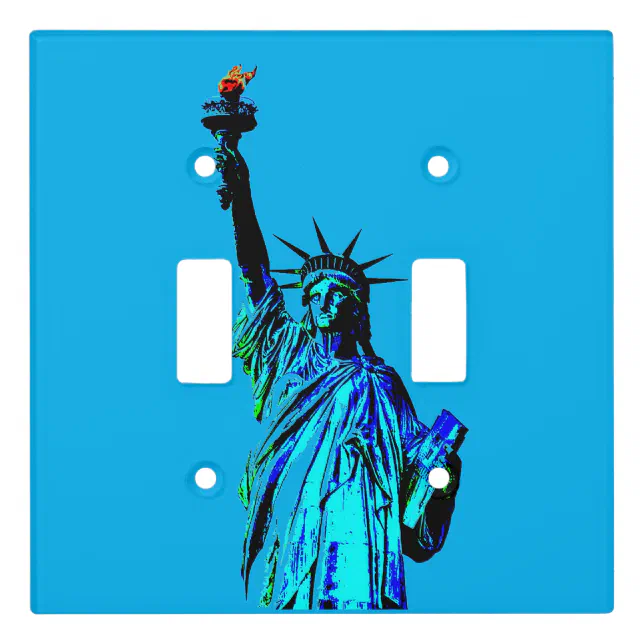 Blue Statue of Lady Liberty Light Switch Cover | Zazzle