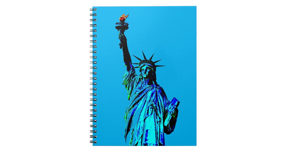 Blue Statue of Lady Liberty Notebook | Zazzle