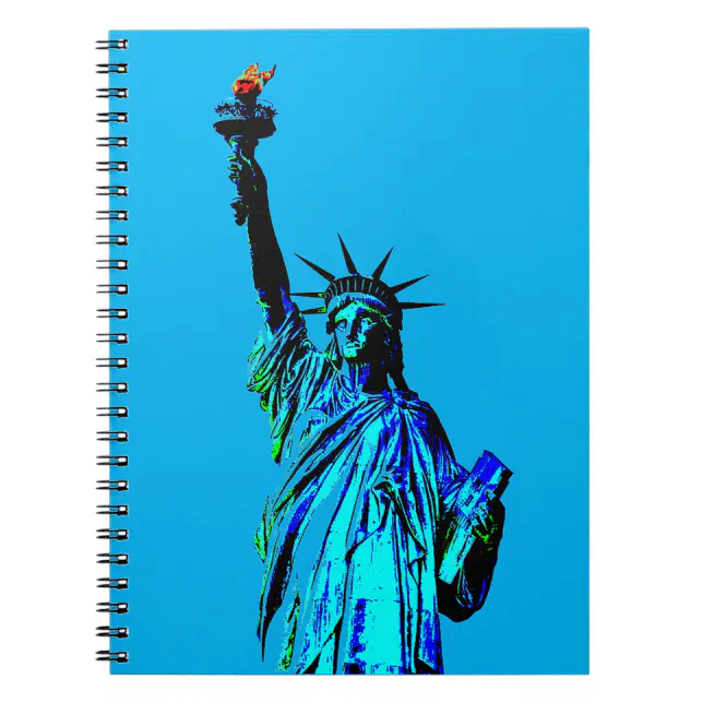 Blue Statue of Lady Liberty Notebook | Zazzle