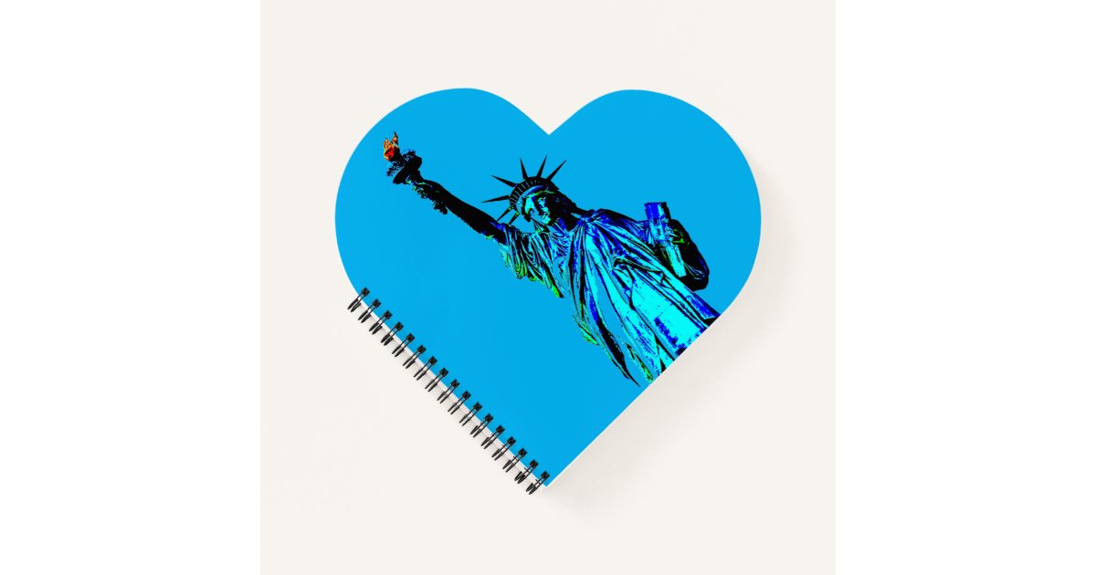 Blue Statue of Lady Liberty Notebook | Zazzle