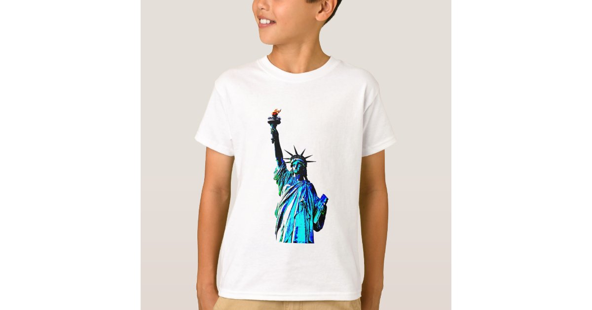Blue Statue of Lady Liberty T-Shirt | Zazzle