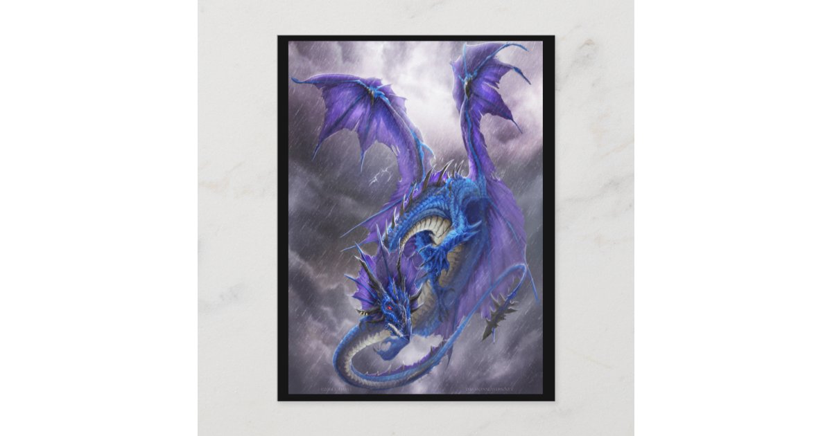 Blue Storm Dragon Postcard | Zazzle