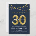 Blue Strings of Lights 30 Year Class Reunion Invitation | Zazzle