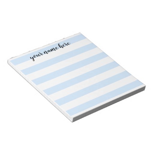 Blue Striped Personalized Notepad | Zazzle
