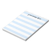 Blue Striped Personalized Notepad | Zazzle