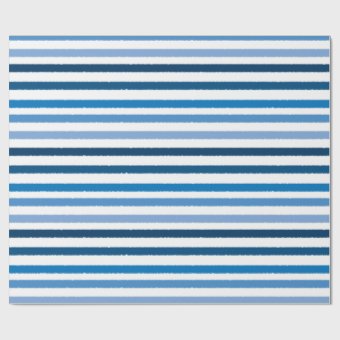 Blue Striped White Wrapping Paper | Zazzle