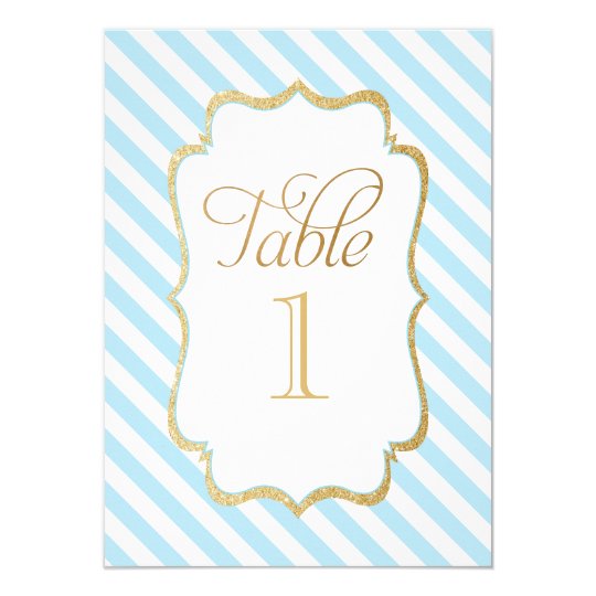 Blue Stripes Table Number | Zazzle.com