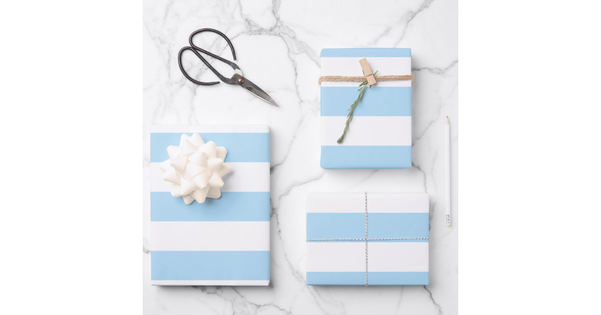 Blue Stripes, White Stripes, Striped Pattern Wrapping Paper Sheets | Zazzle