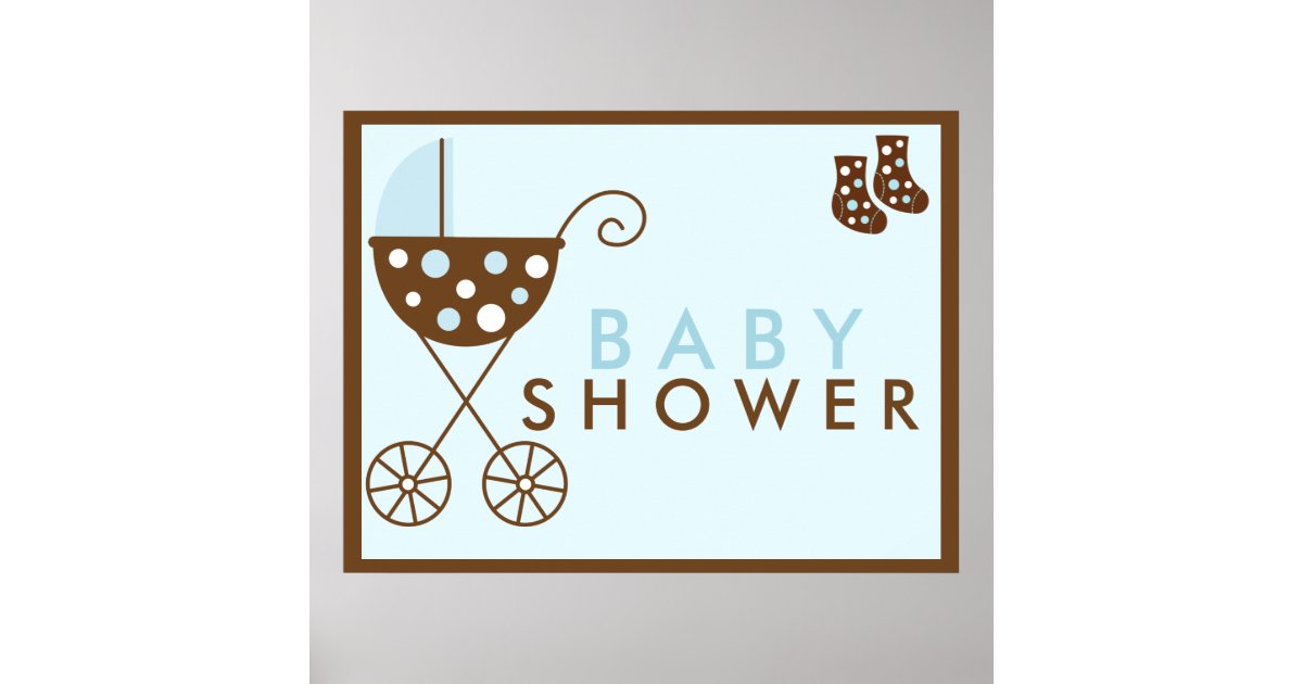 Blue Stroller Baby Shower Sign | Zazzle
