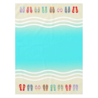 Blue Summer Beach Flip Flops Table Cloth | Zazzle