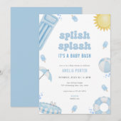 Blue Summer Splish Splash Baby Shower Invitation | Zazzle