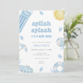 Blue Summer Splish Splash Baby Shower Invitation | Zazzle