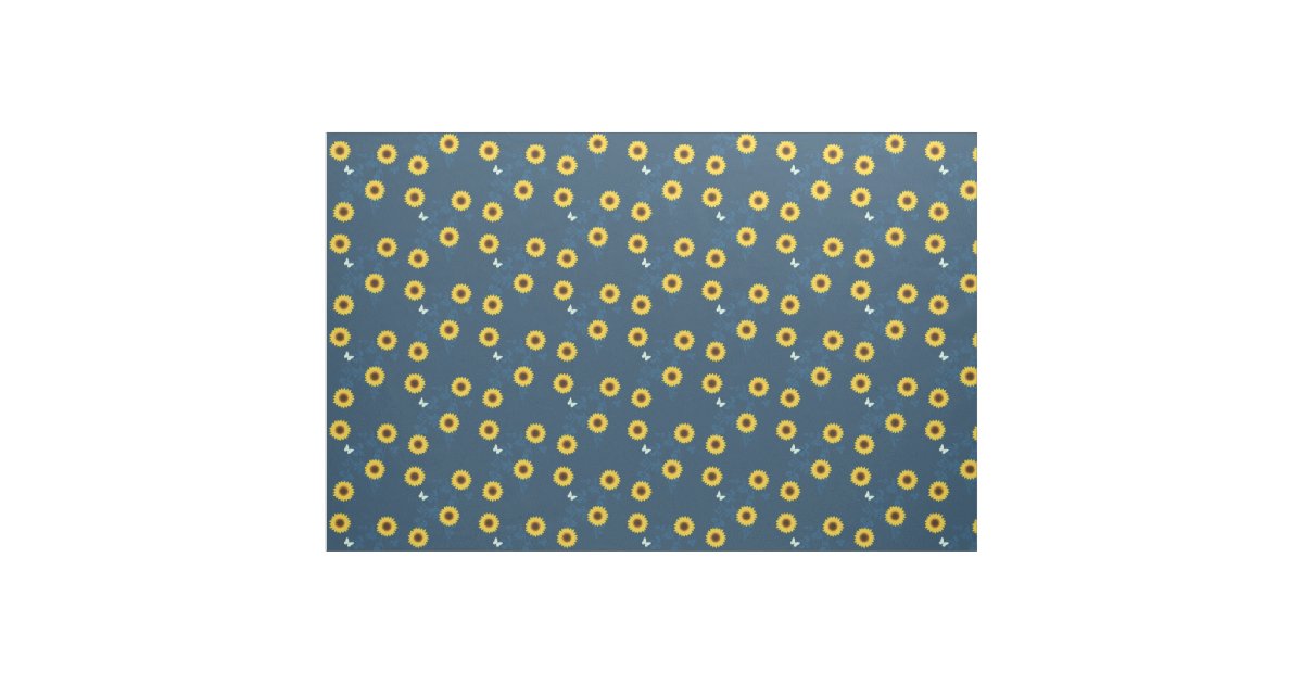 blue sunflower pattern fabric | Zazzle