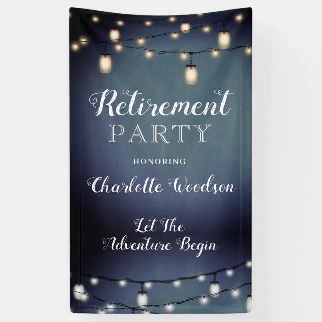 Blue Surprise Retirement Party Banner | Zazzle