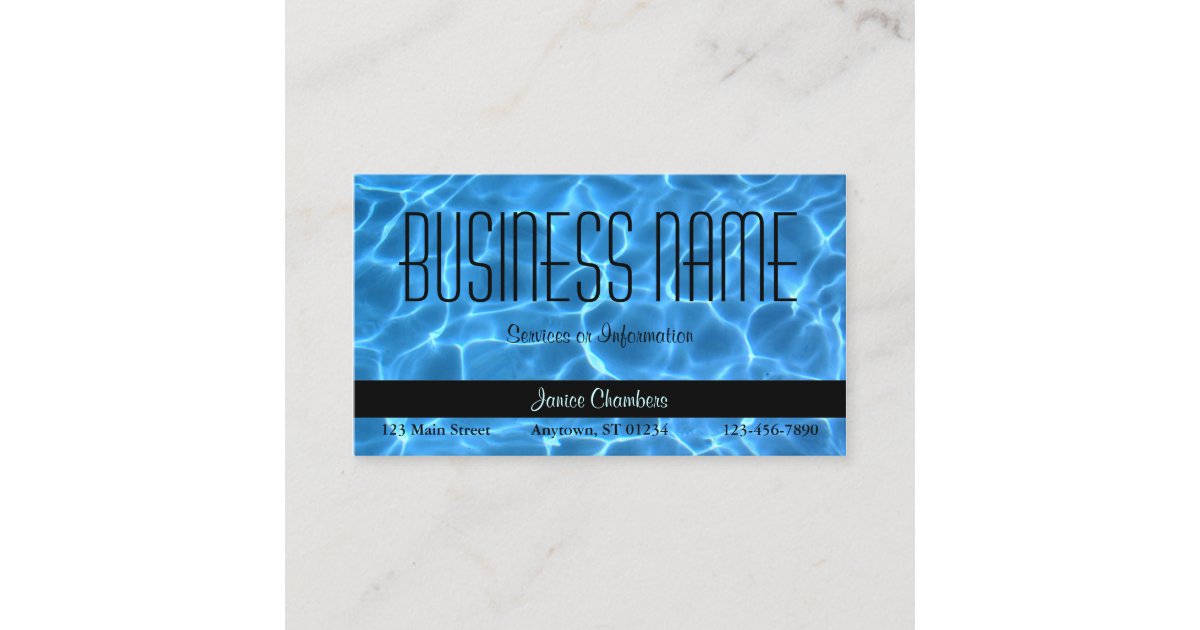 Blue Swimming Pool Pattern Business Card | Zazzle