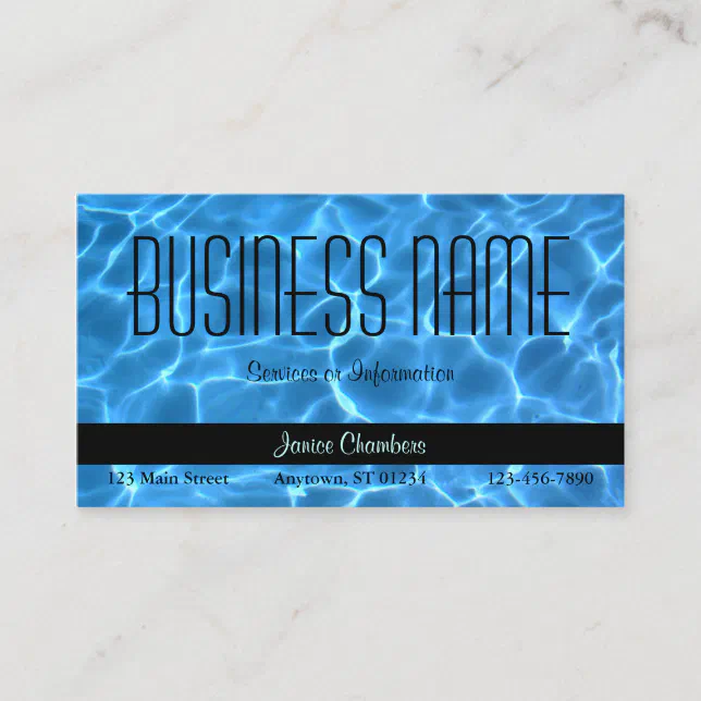Blue Swimming Pool Pattern Business Card | Zazzle