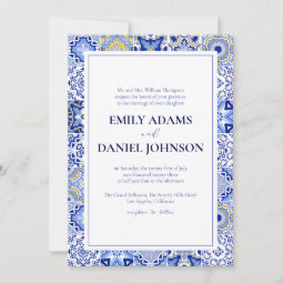 Blue Talavera Fiesta: A Spanish Mexican Wedding Invitation | Zazzle