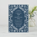 Blue Talavera Mexican QR Code Wedding Invitation | Zazzle