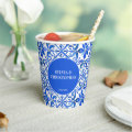 Blue Talavera Spanish tiles monogram wedding Paper Cups | Zazzle