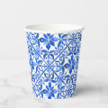 Blue Talavera Spanish tiles monogram wedding Paper Cups | Zazzle