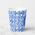 Blue Talavera Spanish tiles monogram wedding Paper Cups | Zazzle