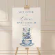 Blue Tea Party Baby Shower Welcome Sign | Zazzle