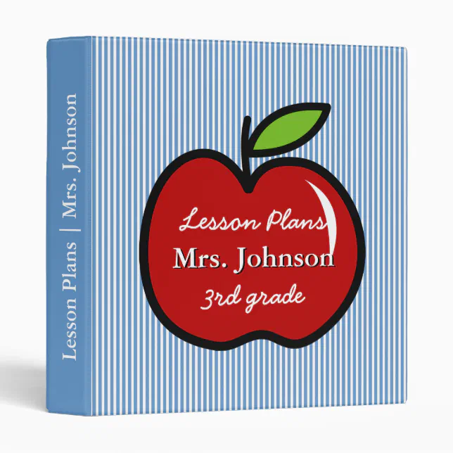 Blue teacher school binder | lesson plan book | Zazzle