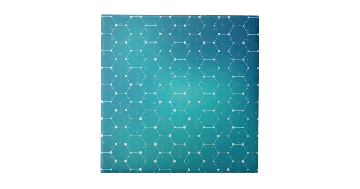 Blue Teal DNA Pattern Ceramic Tile | Zazzle