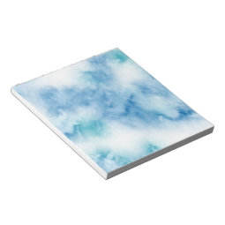 Blue Teal Watercolor Abstract Notepad | Zazzle