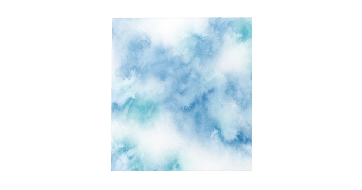 Blue Teal Watercolor Abstract Notepad | Zazzle