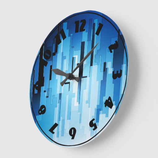 Blue Tech Art Clock | Zazzle