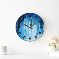 Blue Tech Art Clock | Zazzle