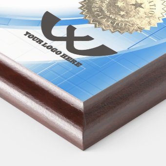 Blue tech universal employee milestone certificate award plaque | Zazzle