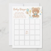 Blue Teddy Bear Baby Shower Bingo Game Card | Zazzle