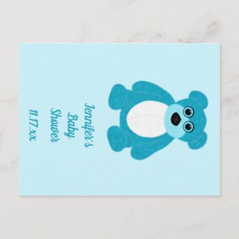 Blue Teddy Bear Baby Shower Bingo Game Cards | Zazzle
