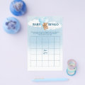 Blue Teddy Bear BINGO Baby Shower Games Flyer | Zazzle