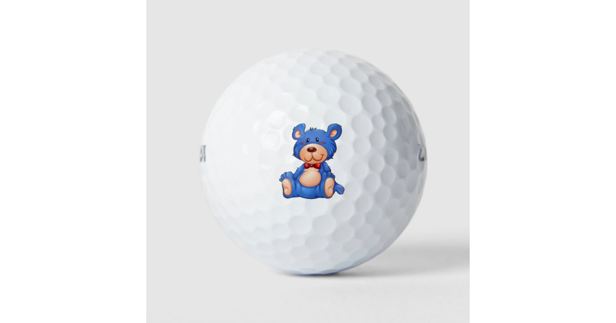 Blue teddy bear golf balls | Zazzle