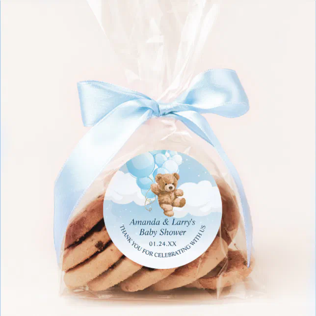 Blue Teddy Bear with Balloons Sticker | Zazzle