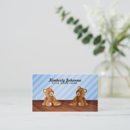 Blue Teddy Bears Business Cards | Zazzle