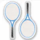 Blue tennis racket stickers | Zazzle