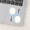 Blue tennis racket stickers | Zazzle
