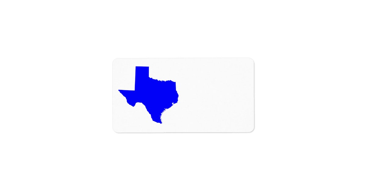 Blue Texas Shape Label | Zazzle